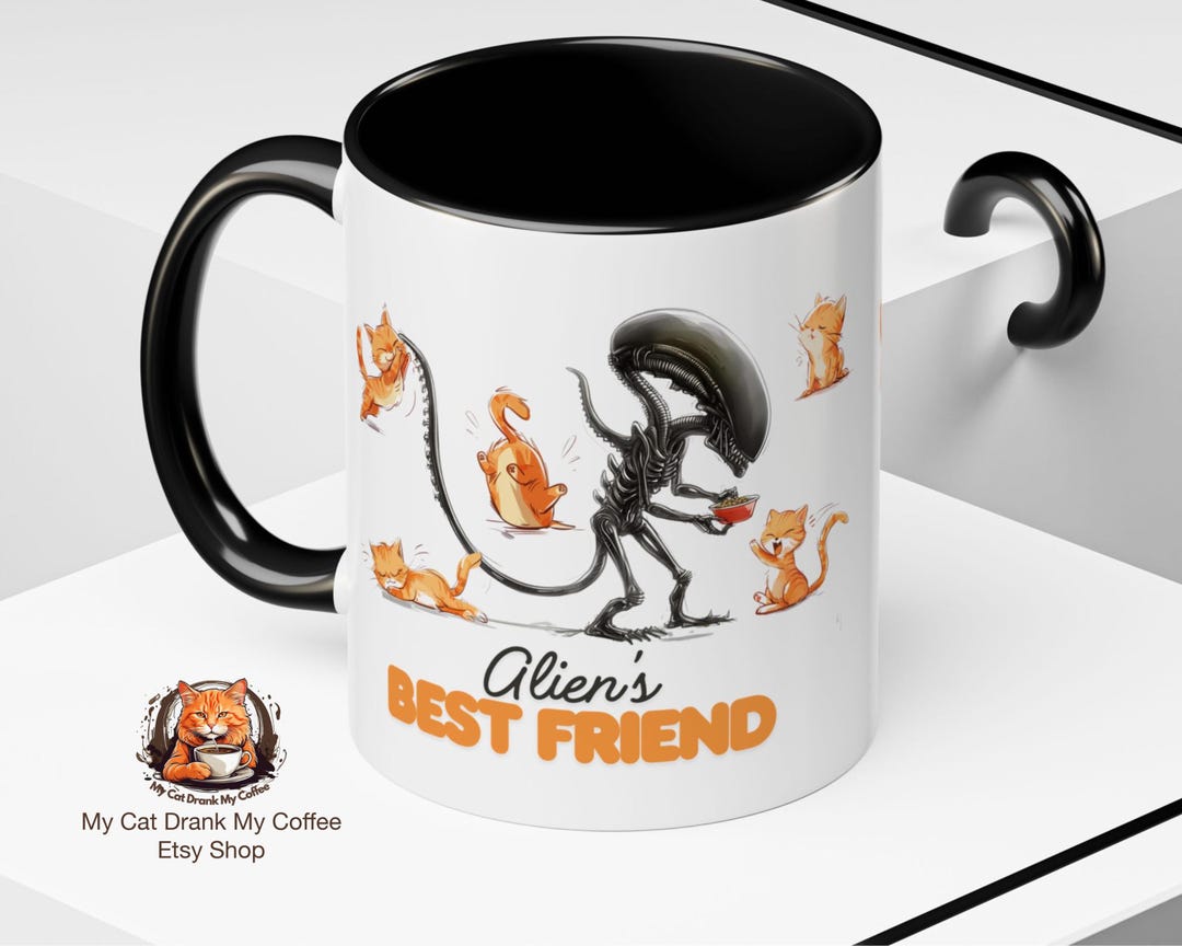 Xenomorph Alien X Jonesy Cat Accent Coffee Mug (11, 15oz) - Cute Horror ...