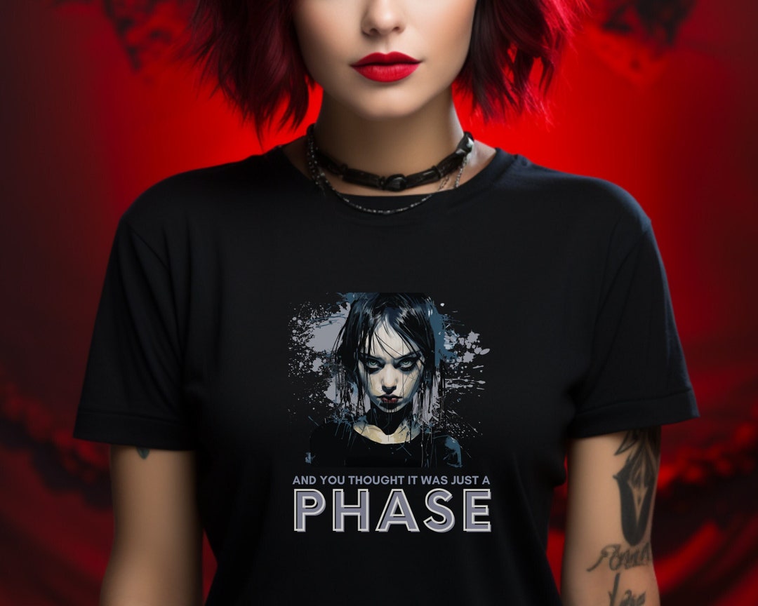 Goth Phase T-shirt | Black Goth Tee for Girls | Emo & Grunge Style ...