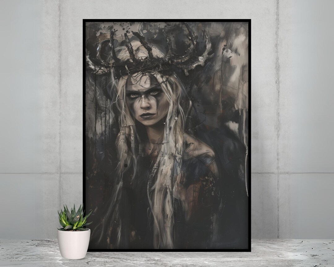 Valkyrie Warrior Goddess Art Print: Viking Priestess, Feminine Energy ...