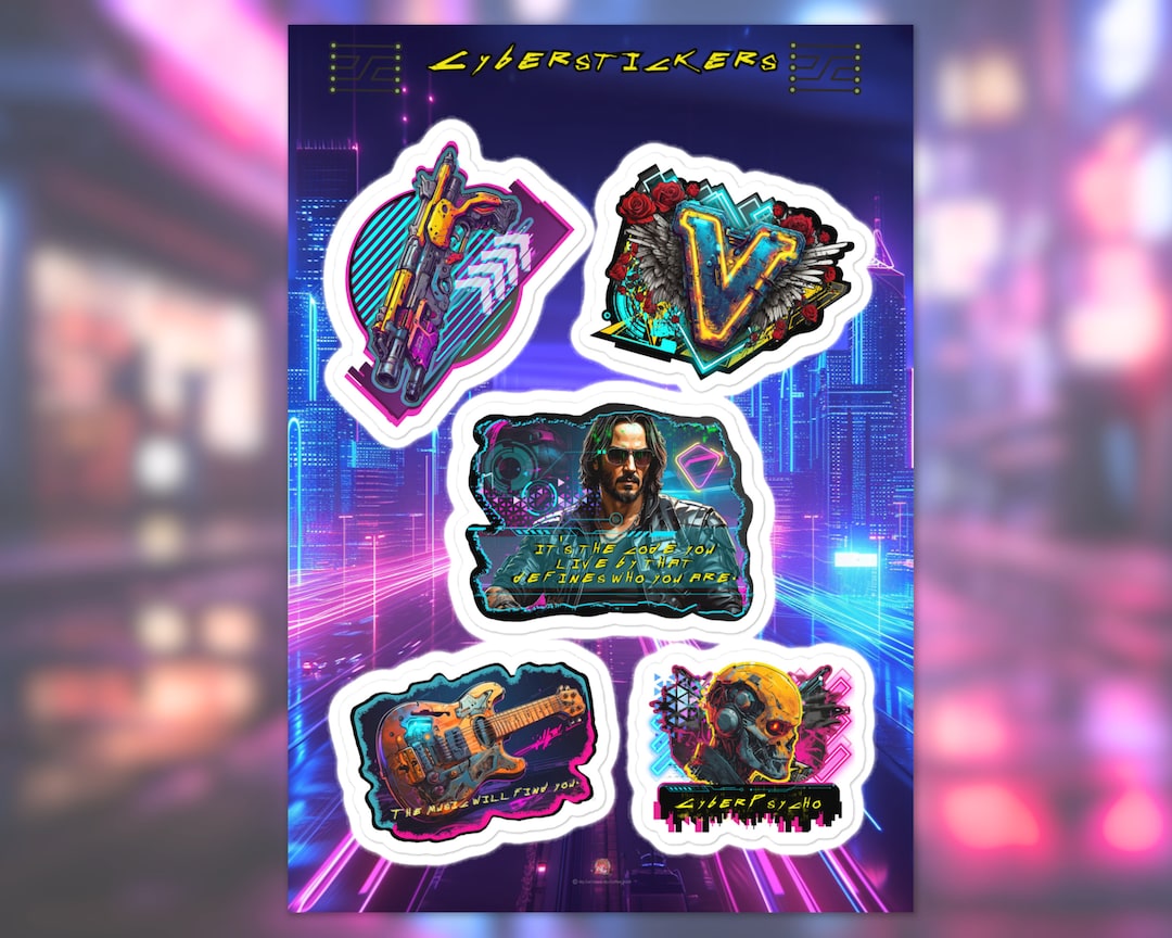 Johnny Silverhand Cyberpunk 2077 Sticker Sheet Cyberpunk Sticker Cool ...