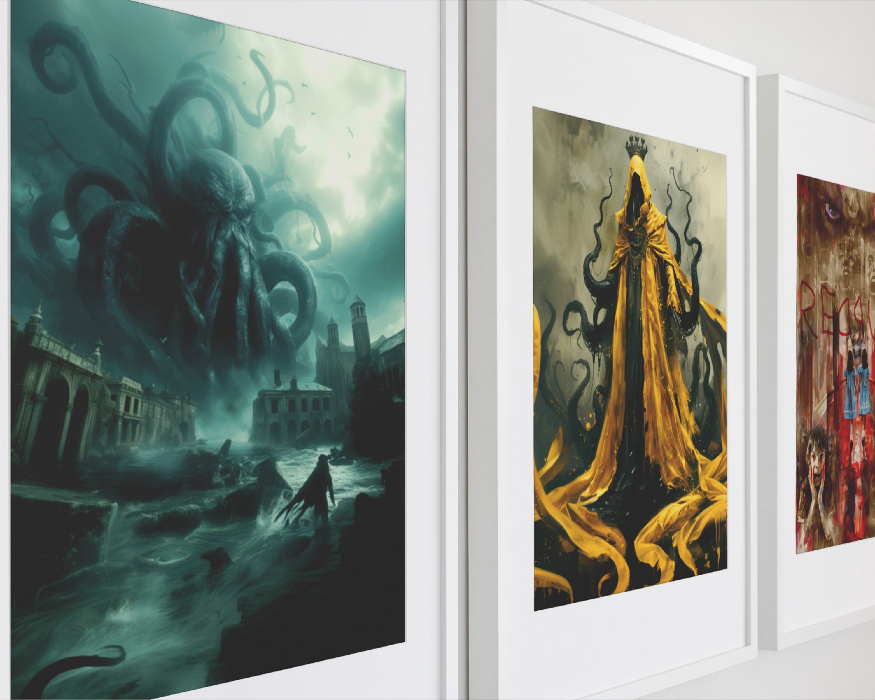 Cthulhu Poster Lovecraftian Horror-inspired Art Print, Creepy Elder God ...