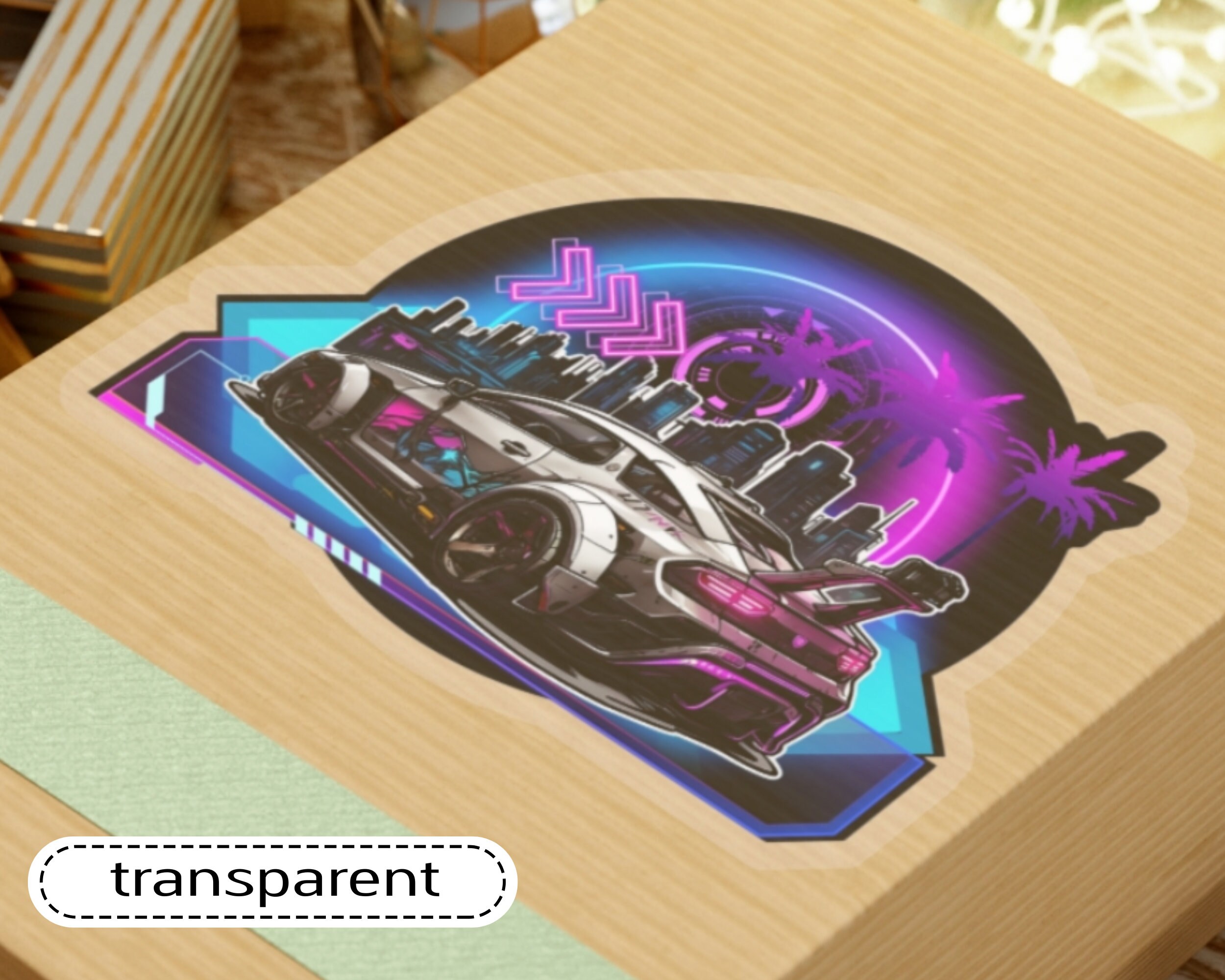 Cyberpunk Car Sticker Neon Vaporwave Aesthetic, Futuristic Vinyl Decal ...