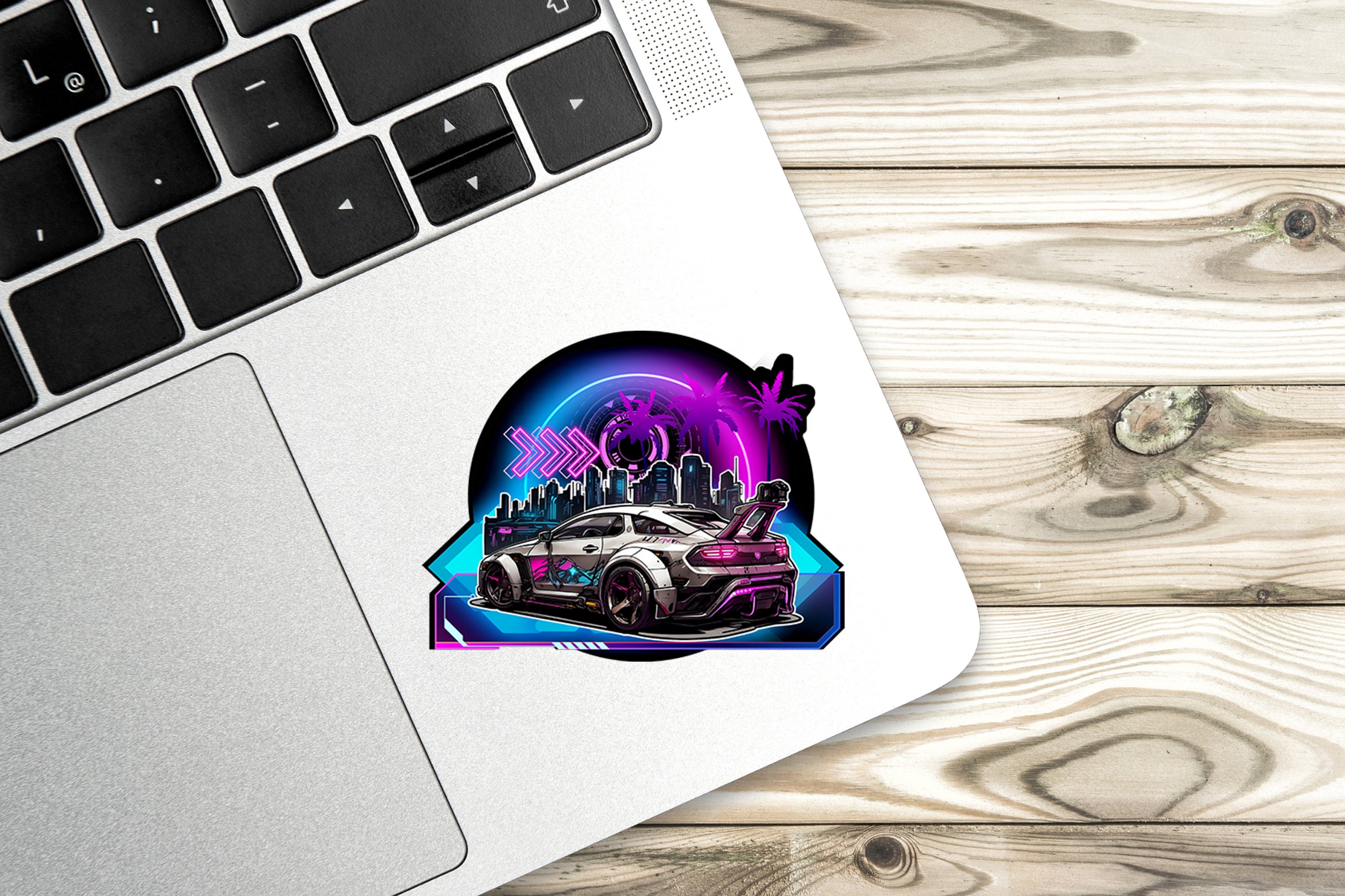 Cyberpunk Car Sticker Neon Vaporwave Aesthetic, Futuristic Vinyl Decal ...