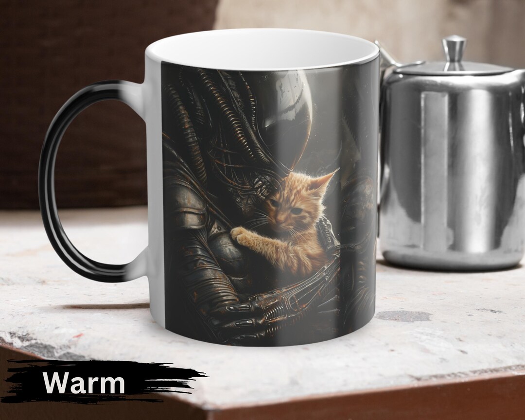 Xenomorph Alien & Jonesy Cat Magic Mug: Color Changing Coffee Cup - Etsy