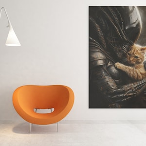 Xenomorph Alien X Jonesy Cat Art Print - Cute Horror Poster, Perfect ...