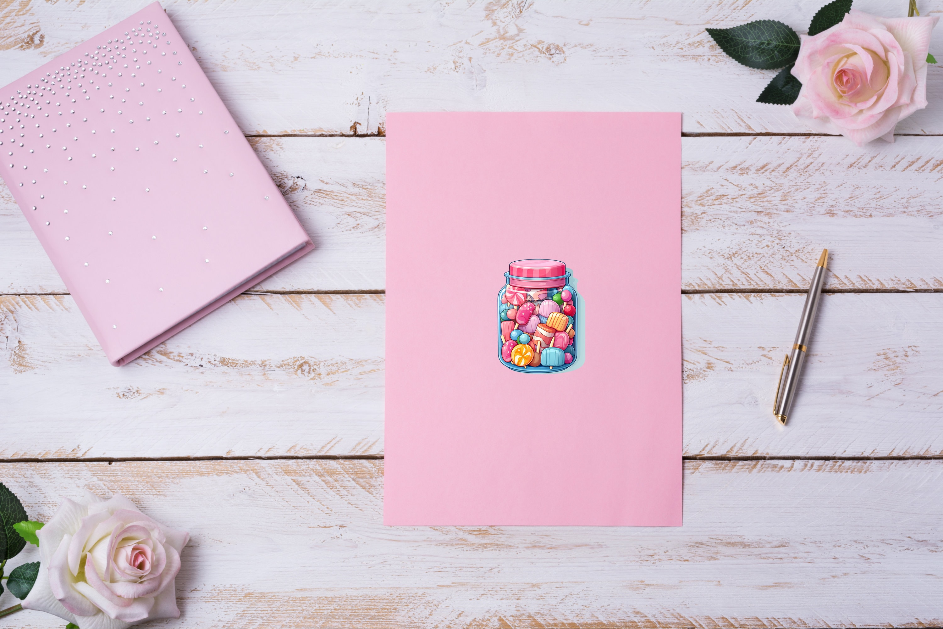 Colorful Candy Jar Sticker Kawaii Candy Sticker Pastel Cute Candy ...