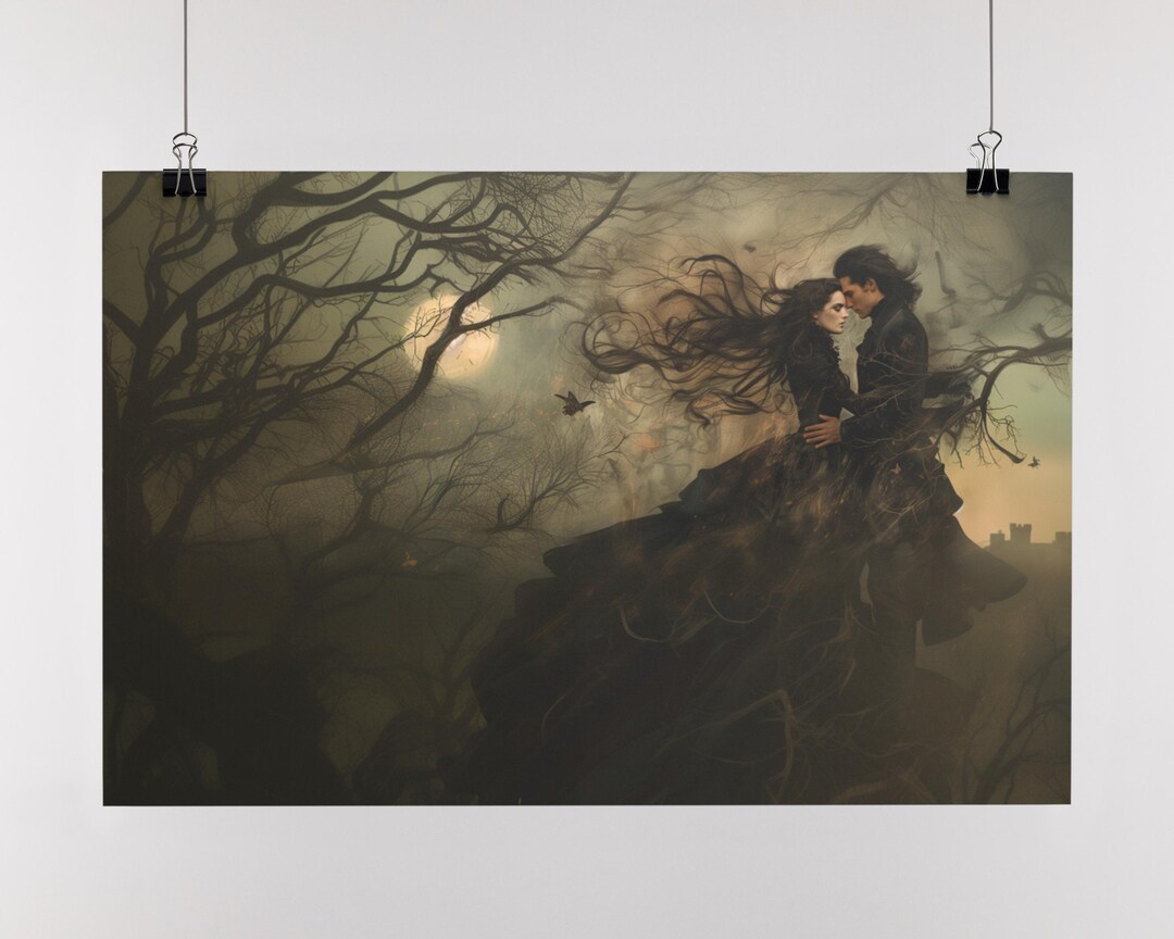 Wuthering Heights Art Print: Cathy & Heathcliff Giclée Illustration - Etsy