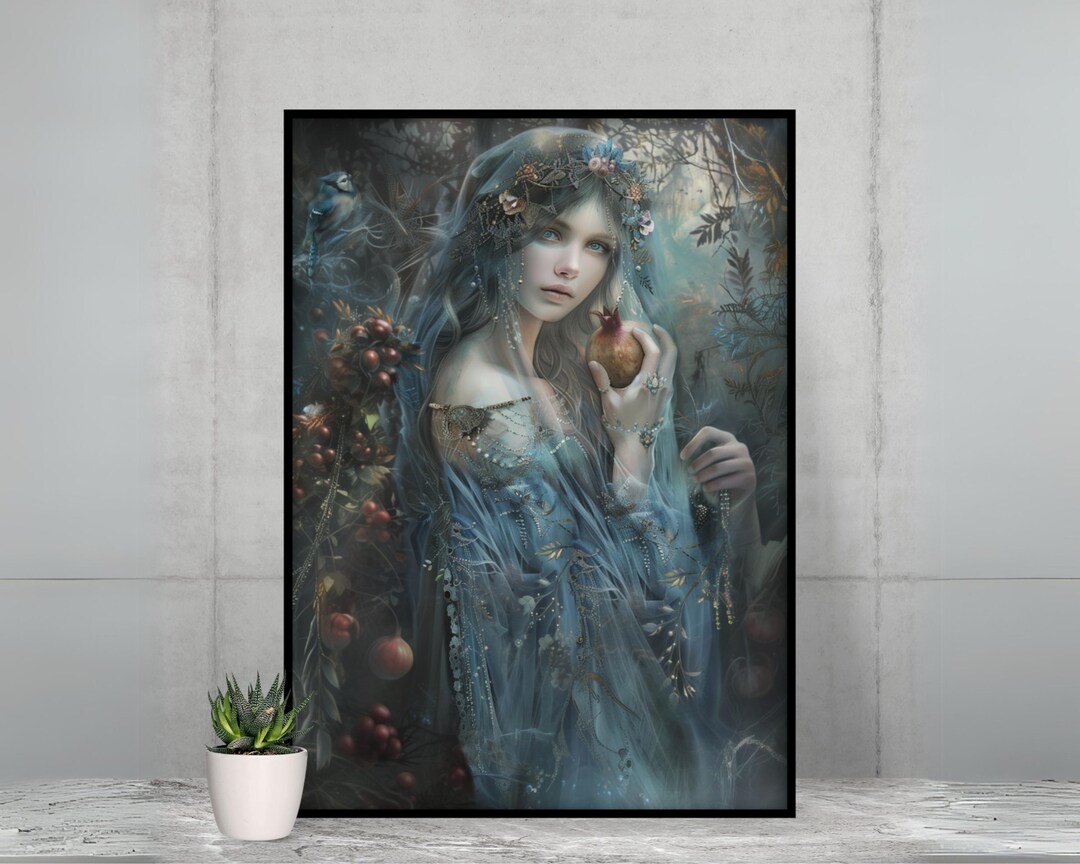 Goddess Persephone Art Print, Persephone Pomegranate, Divine Feminine ...