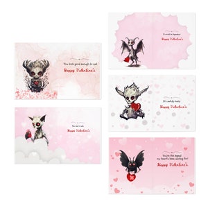 Cryptid Valentine Card Cute Mothman Valentine's Day Romantic Monsters ...
