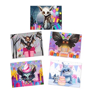 Cryptid Birthday Card Set: Monster Greeting Cards - Etsy