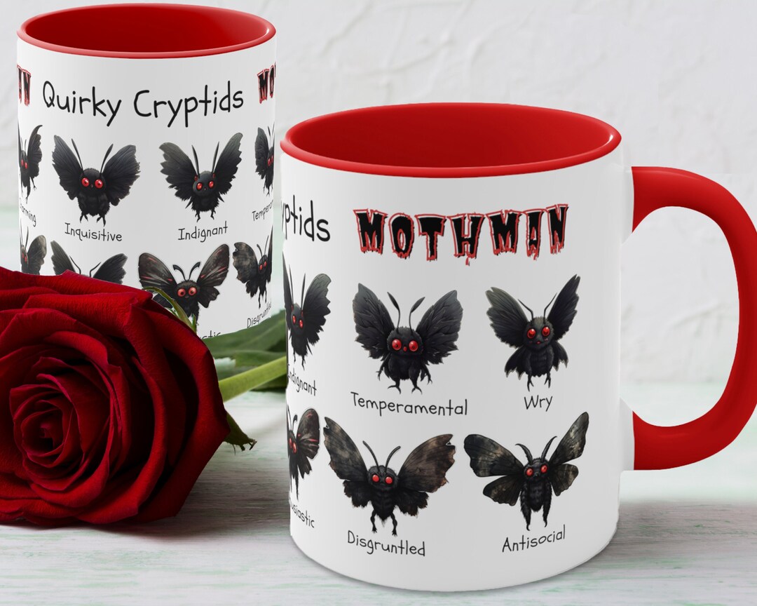 Mothman Mug - Funny Cryptid Coffee Cup for Monster Lovers, Spooky Gift ...