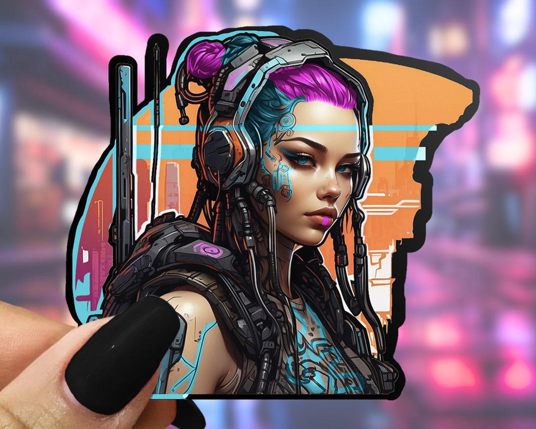 Cyberpunk Sticker Cool Cyberpunk Girl Sticker Die-cut Cyberpunk 2077 ...