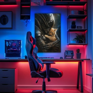 Xenomorph Alien X Jonesy Cat Art Print - Cute Horror Poster, Perfect ...