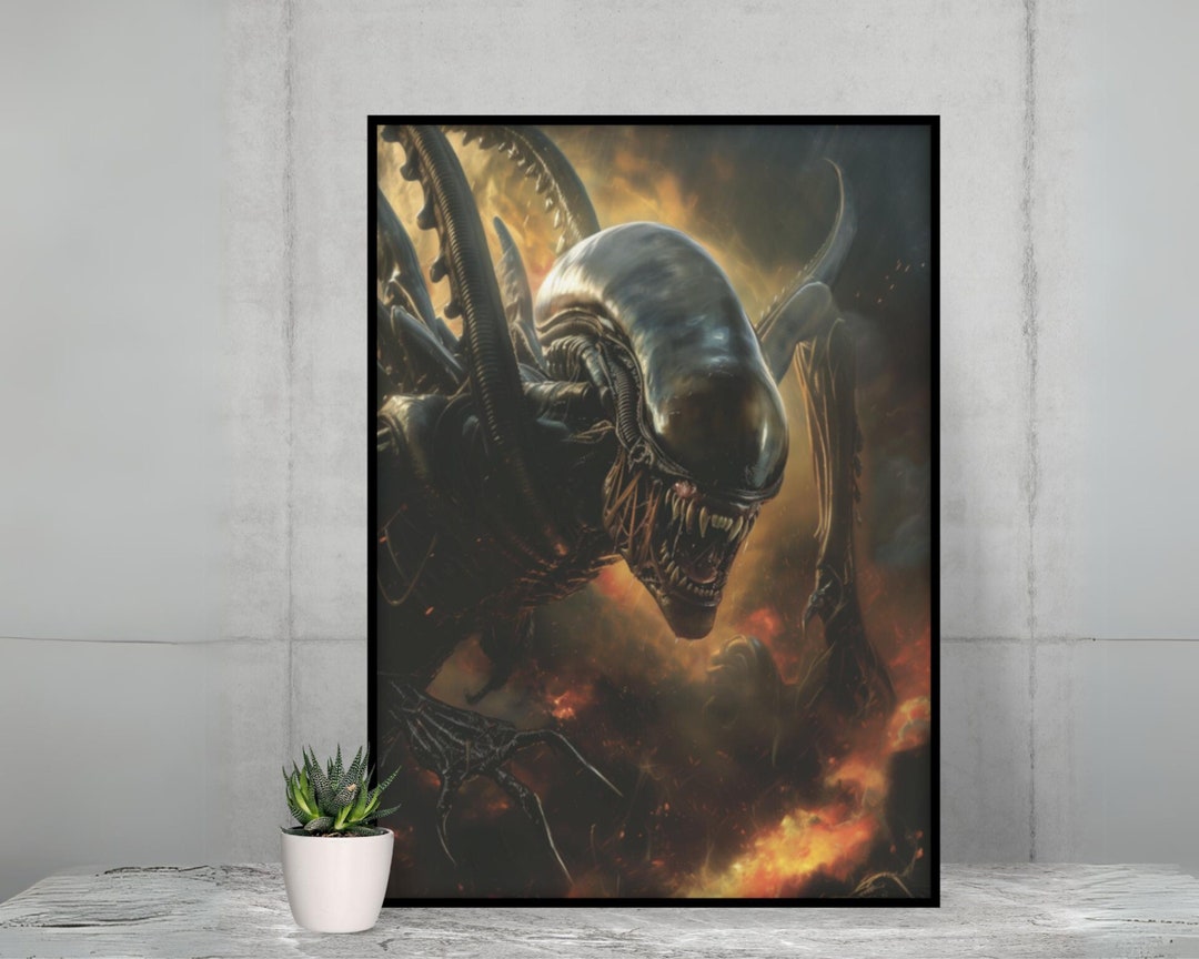 Xenomorph Alien-inspired Art Print, Chilling Sci-fi Poster, Horror Fan ...