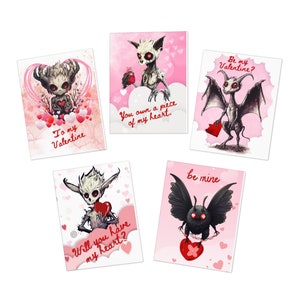 Cryptid Valentine Card Cute Mothman Valentine's Day Romantic Monsters ...