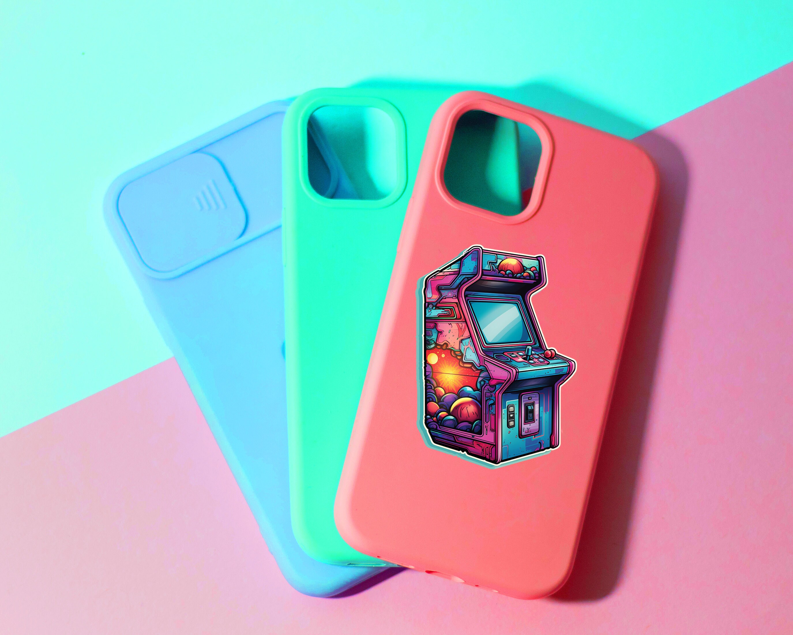 Retro Arcade Sticker 80's Vaporwave Vinyl Decal, Cool Synthwave ...