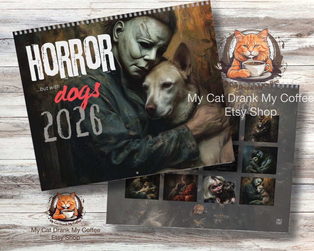 Horror Calendar 2026: Spooky Movie Villains & Dogs - Etsy