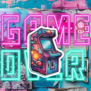 Retro Arcade Sticker: 80s Vaporwave Vinyl Decal - Etsy