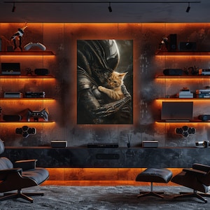 Xenomorph Alien X Jonesy Cat Art Print - Cute Horror Poster, Perfect ...