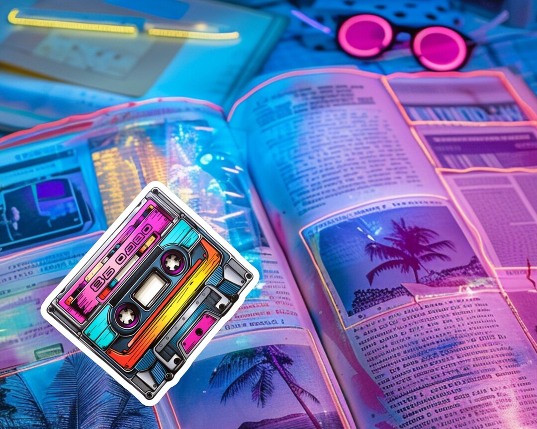 80s Themed Sticker - Cassette Tape Kiss-cut Vinyl, Retro Vaporwave Cool ...