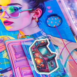 Retro Arcade Sticker: 80s Vaporwave Vinyl Decal - Etsy