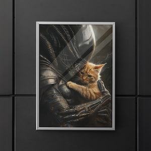 Xenomorph Alien X Jonesy Cat Art Print - Cute Horror Poster, Perfect ...