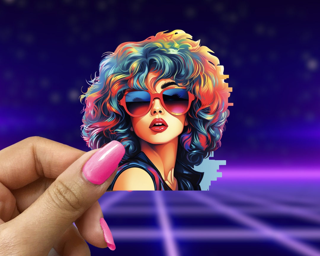 80s Aesthetic Sticker Colorful Fashion & Hair Theme Perfect for ...