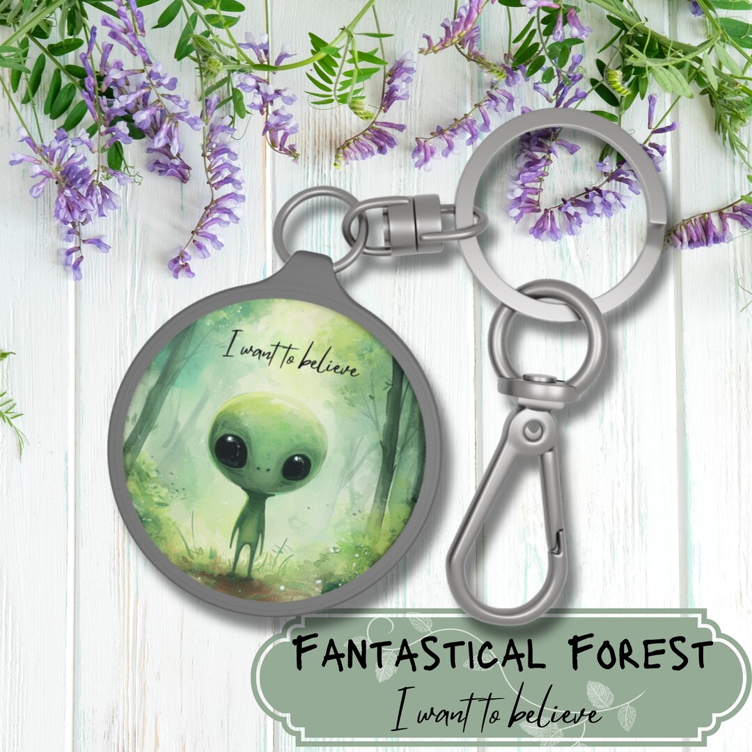 Cute Alien Grey Keychain Alien Creatures Key Ring UFO Keychain Cryptid ...