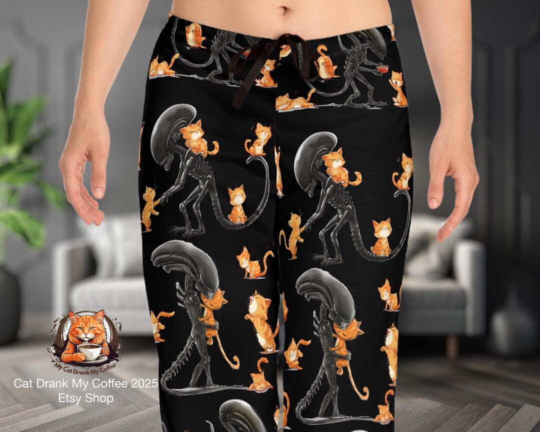 Xenomorph Alien X Jonesy Cat Women’s Pajama Pants: Horror Sci-fi Pjs - Etsy
