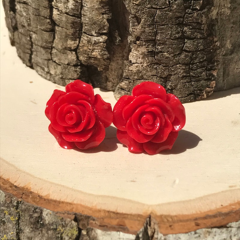 Red Clip on Earrings for Women - Etsy