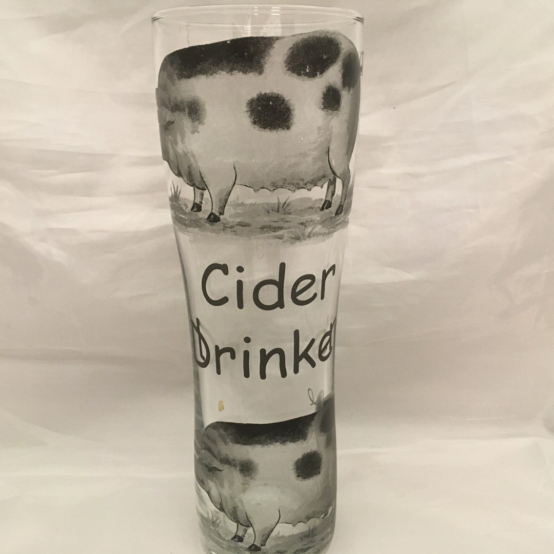 Pig Designs and Wording Cider Drinker Printed on Tall Toughned 1pt ...