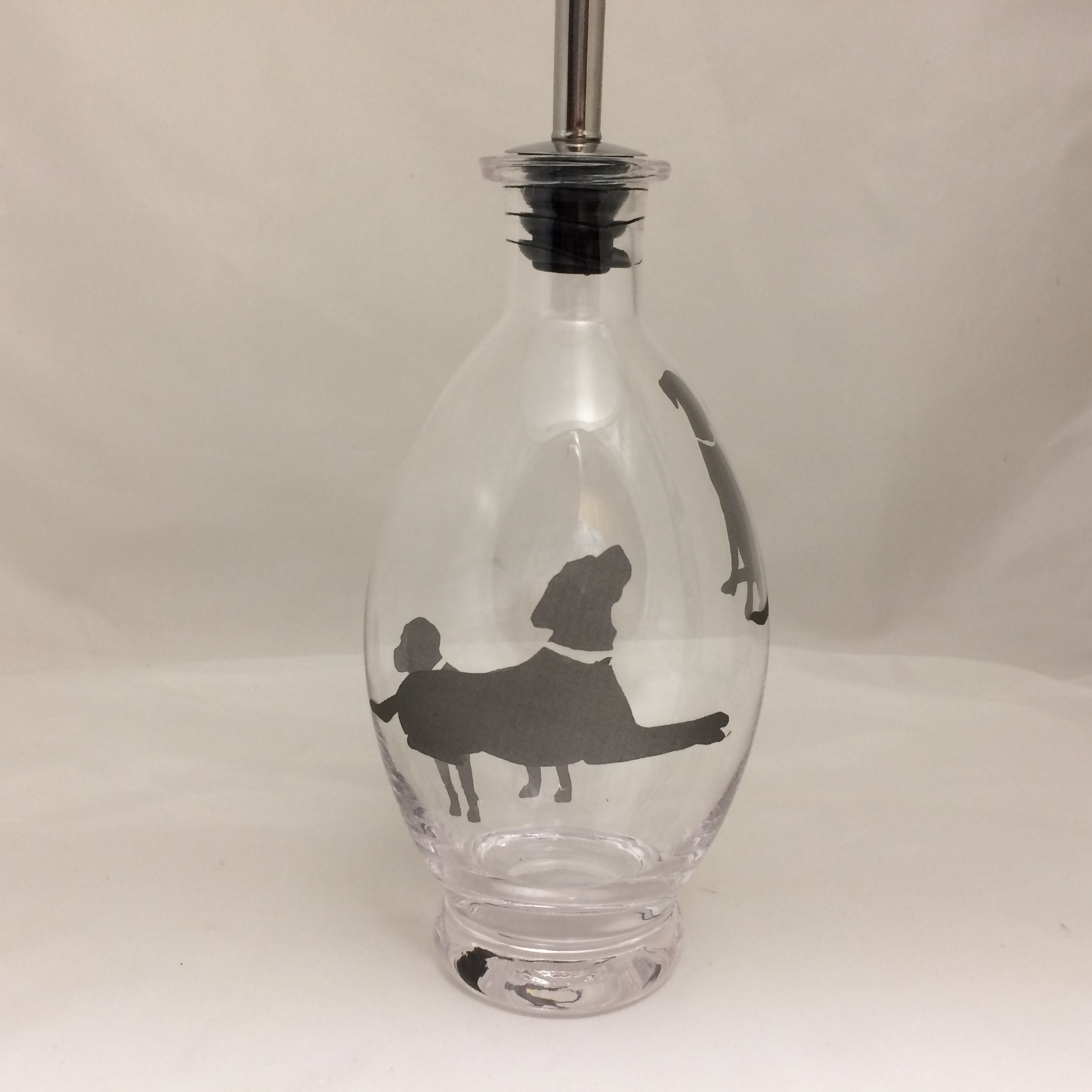 Black Labrador Designs on Bellied Shape Glass Drizzle Bottle - Etsy
