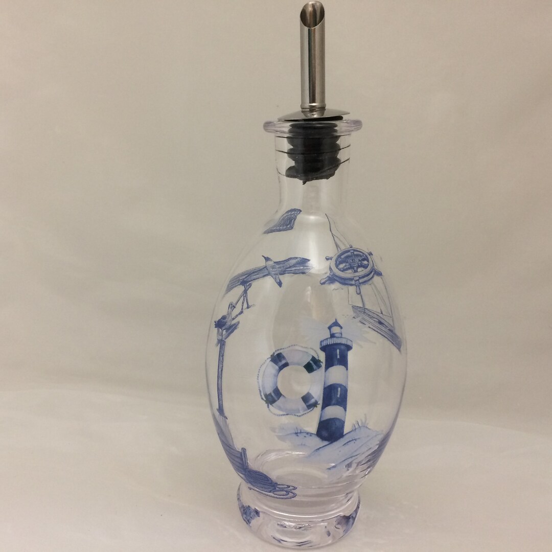 Costal Marine Designs on 400ml Bellied Glass Drizzle Bottle - Etsy