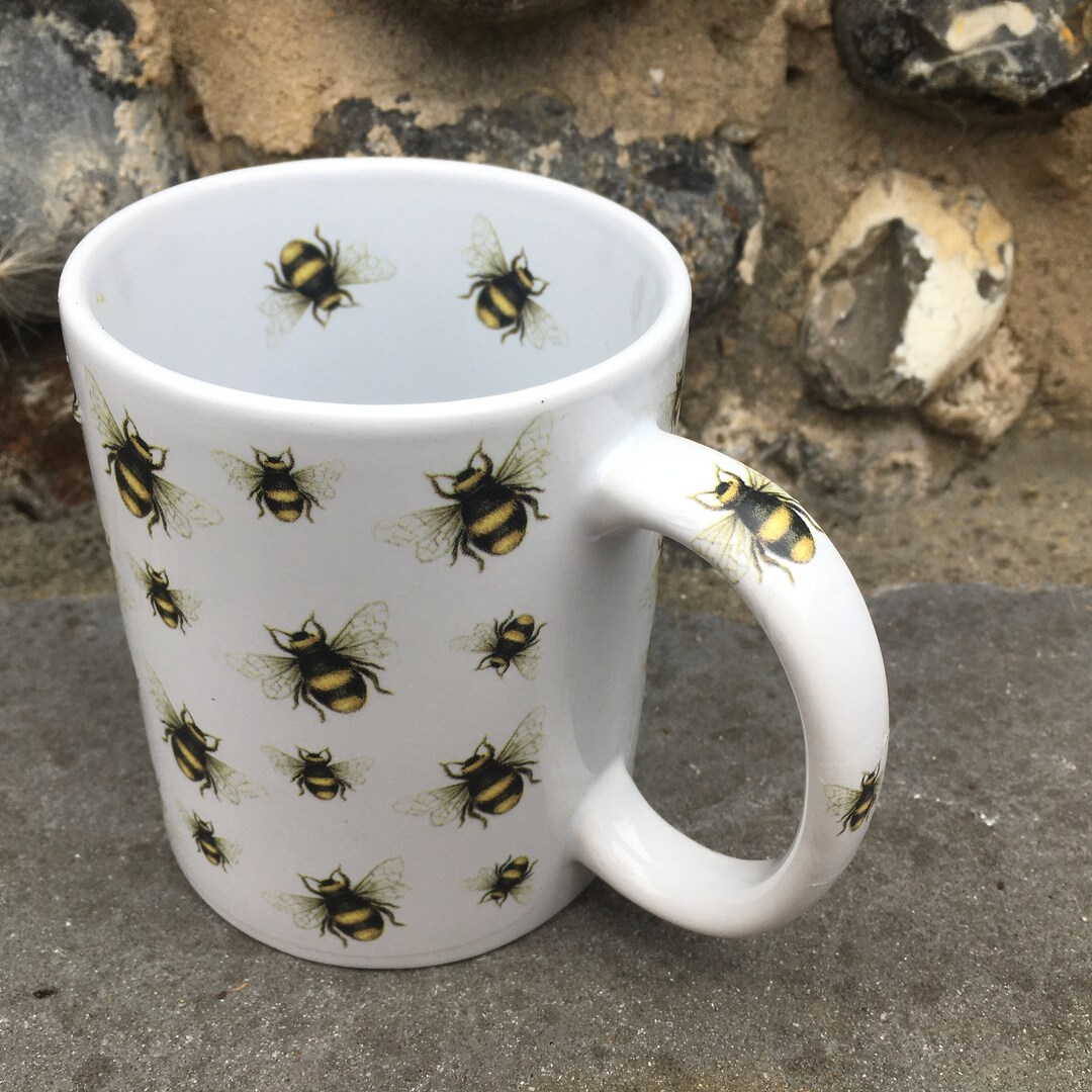 Set of 4 Bee Ceramic Mugs - Etsy