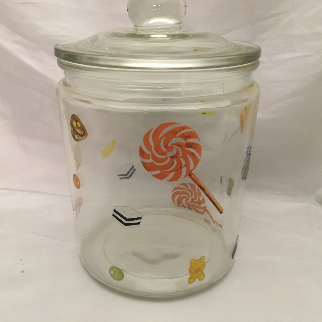 Sweet Designs on Large Glass Treats Jar - Etsy