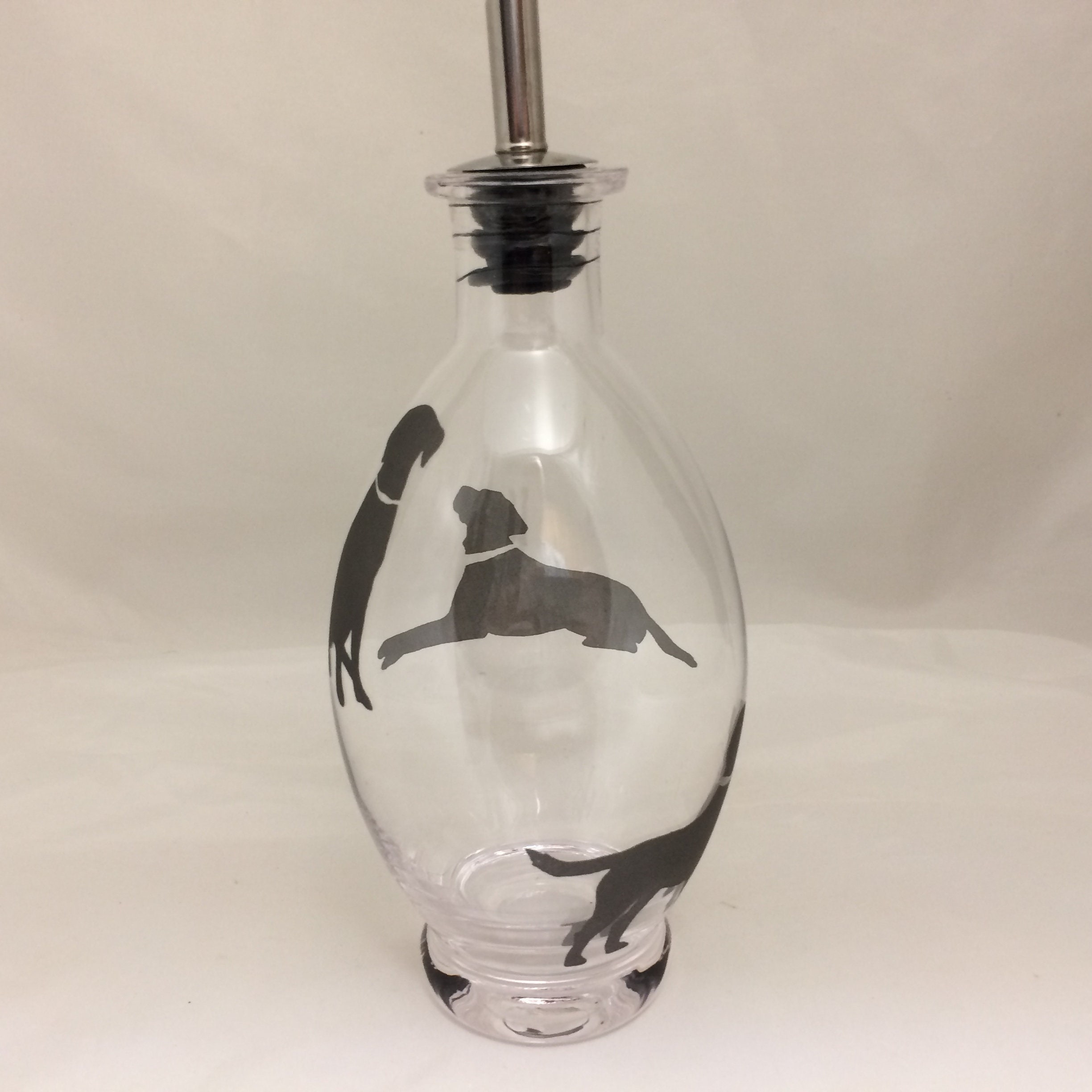 Black Labrador Designs on Bellied Shape Glass Drizzle Bottle - Etsy
