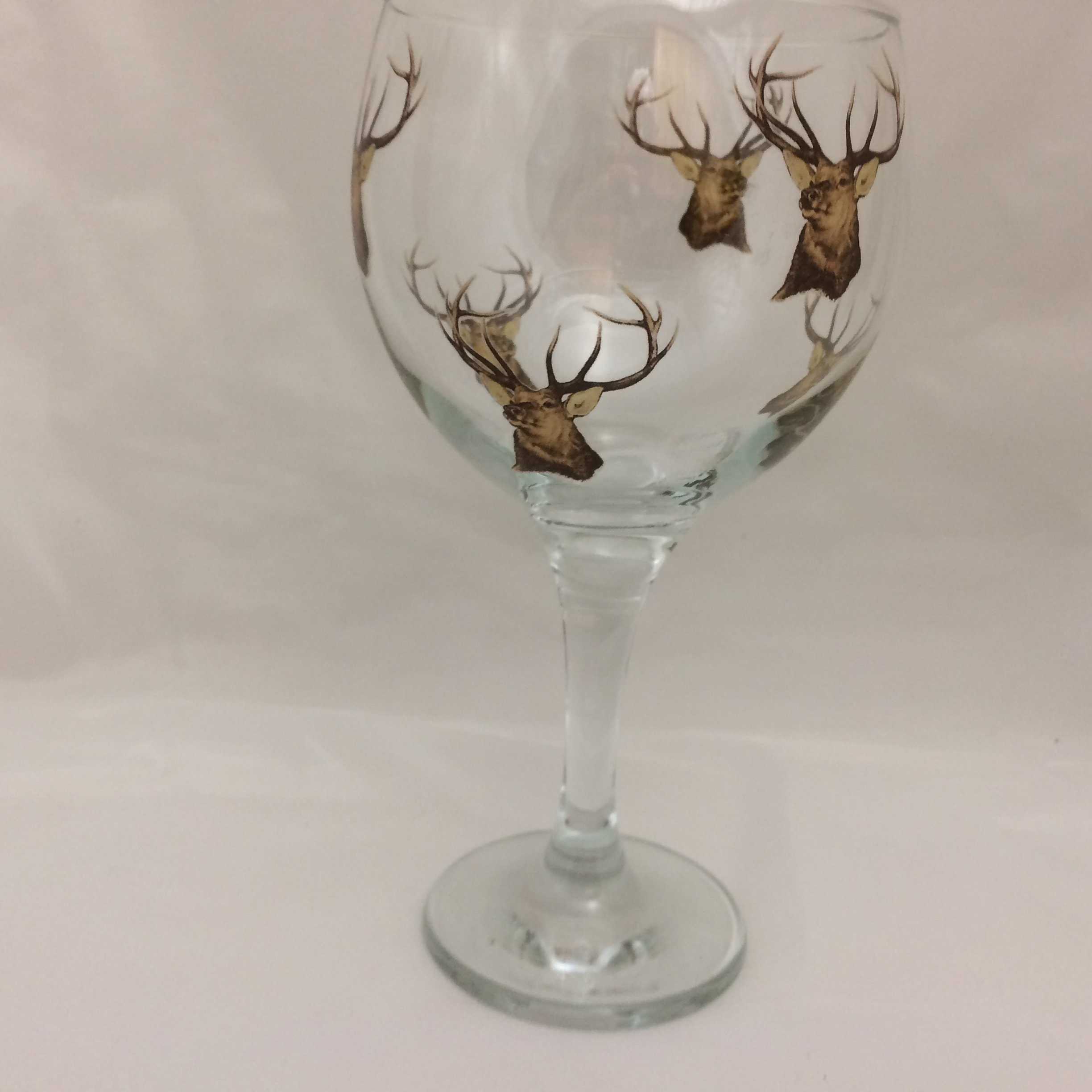 Stag Designs on Large Gin Ballon Glasd - Etsy