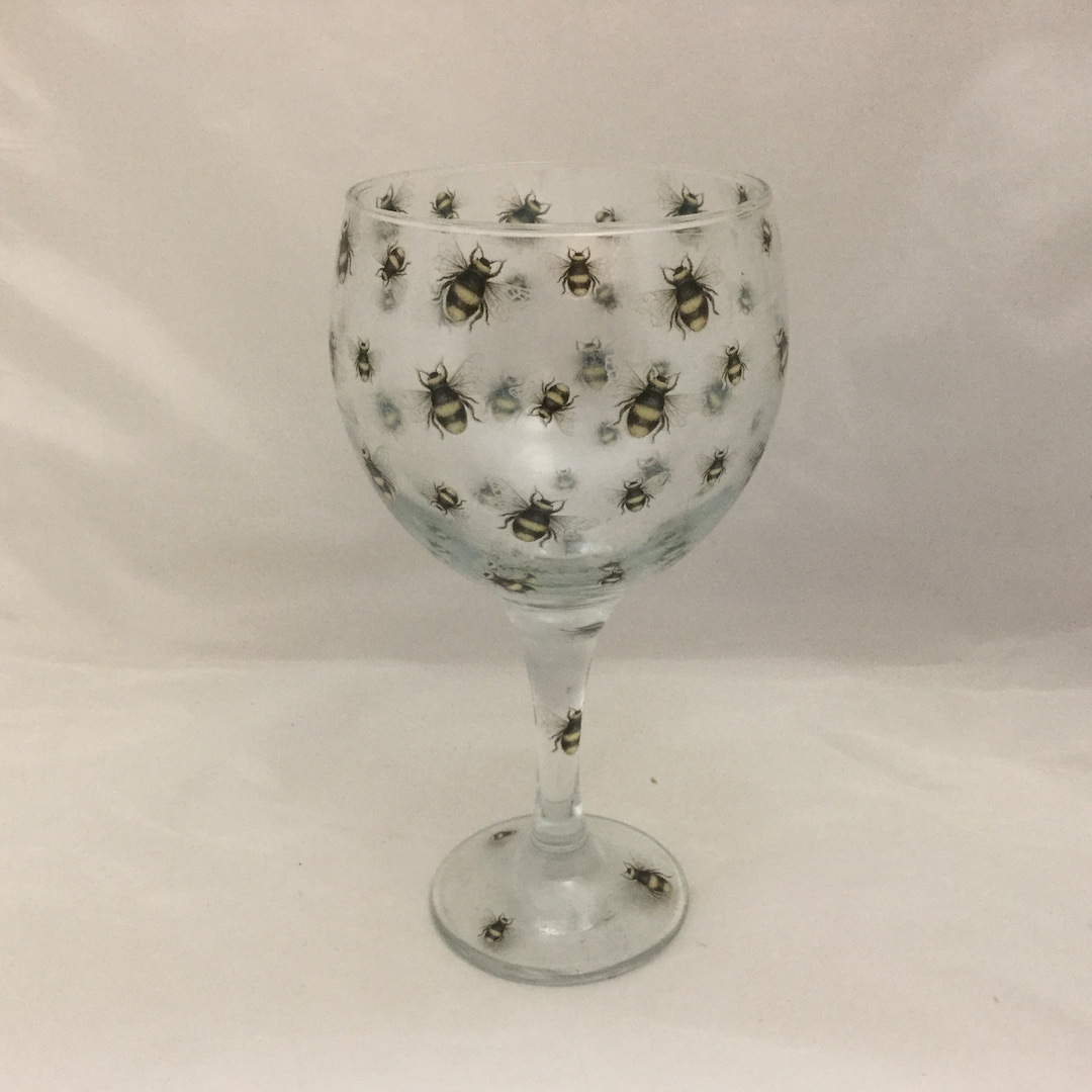 Bee Insect Designs on Large Gin Ballon Glass - Etsy