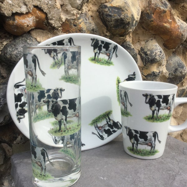 Cow Print Dinnerware Set - Etsy