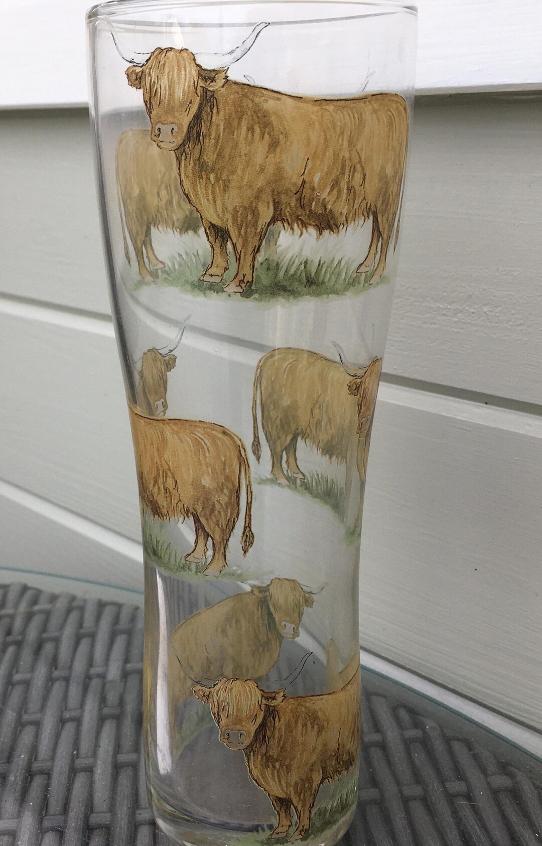 Highland Cow Designs on Tall Toughned 1pt Glass - Etsy