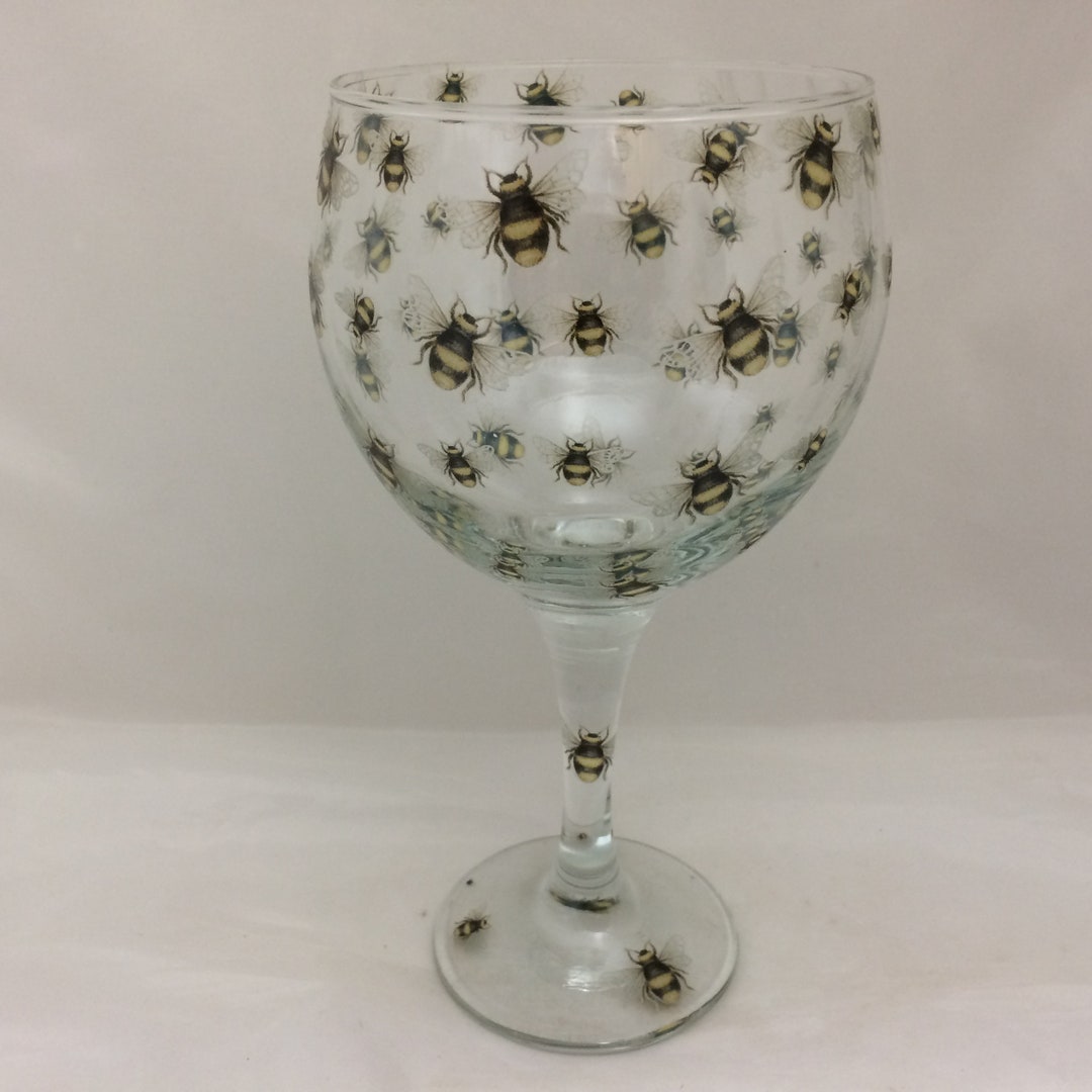 Bee Insect Designs on Large Gin Ballon Glass - Etsy