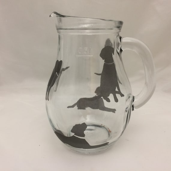 Black Labrador Designs on 500ml. Glass Pitcher Jug | Etsy