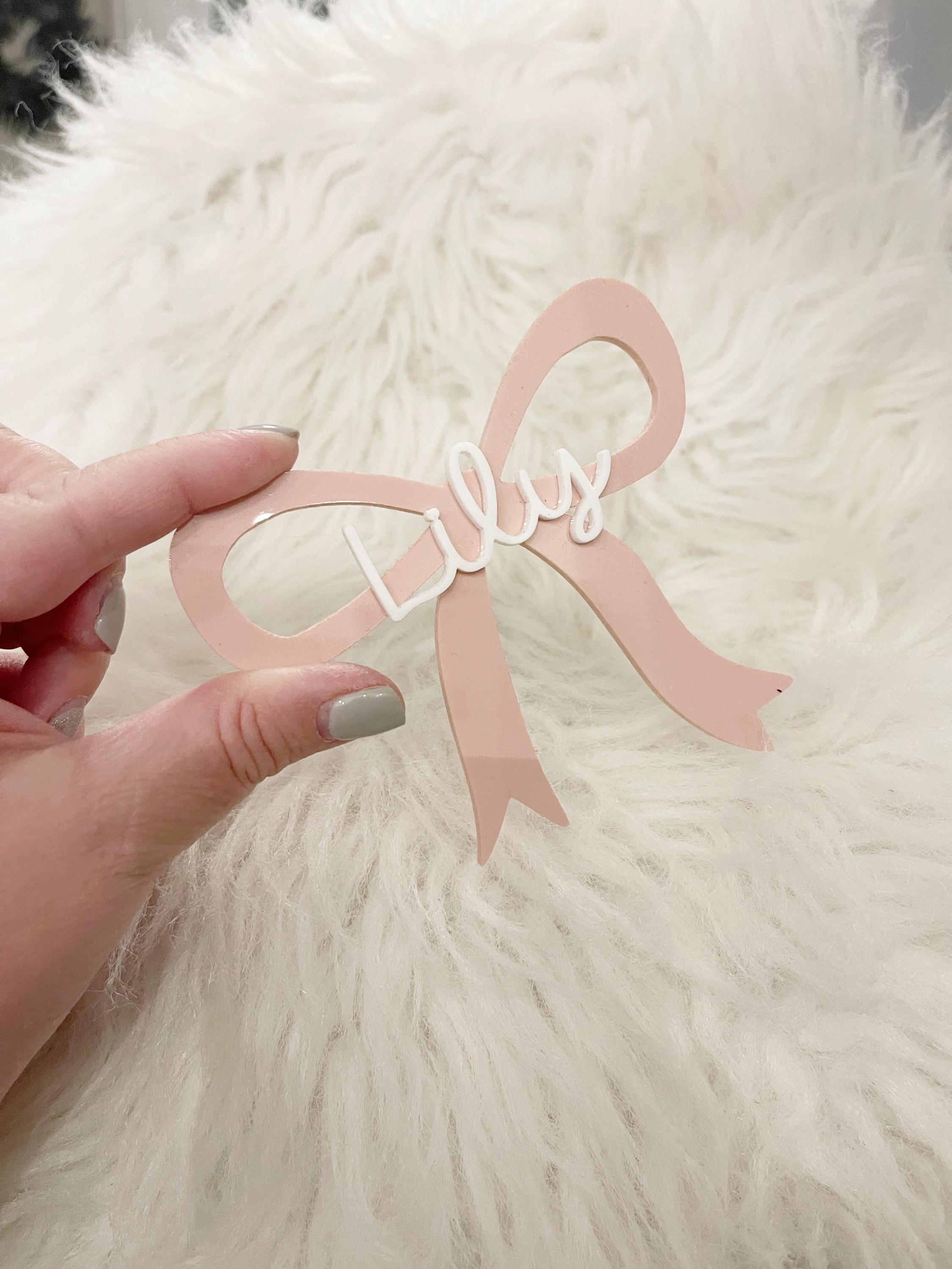 Personalized Acrylic Bow Name Plate Placement Cards, Name Place ...