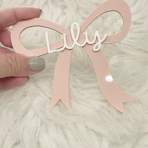 Personalized Acrylic Bow Name Plate Placement Cards, Name Place ...