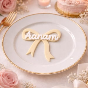 Personalized Acrylic Bow Name Plate Placement Cards, Name Place ...