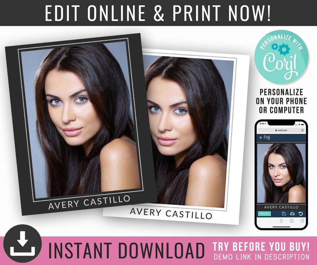 Silver Frame | Acting Headshot Template | 8x10 Headshot Template ...