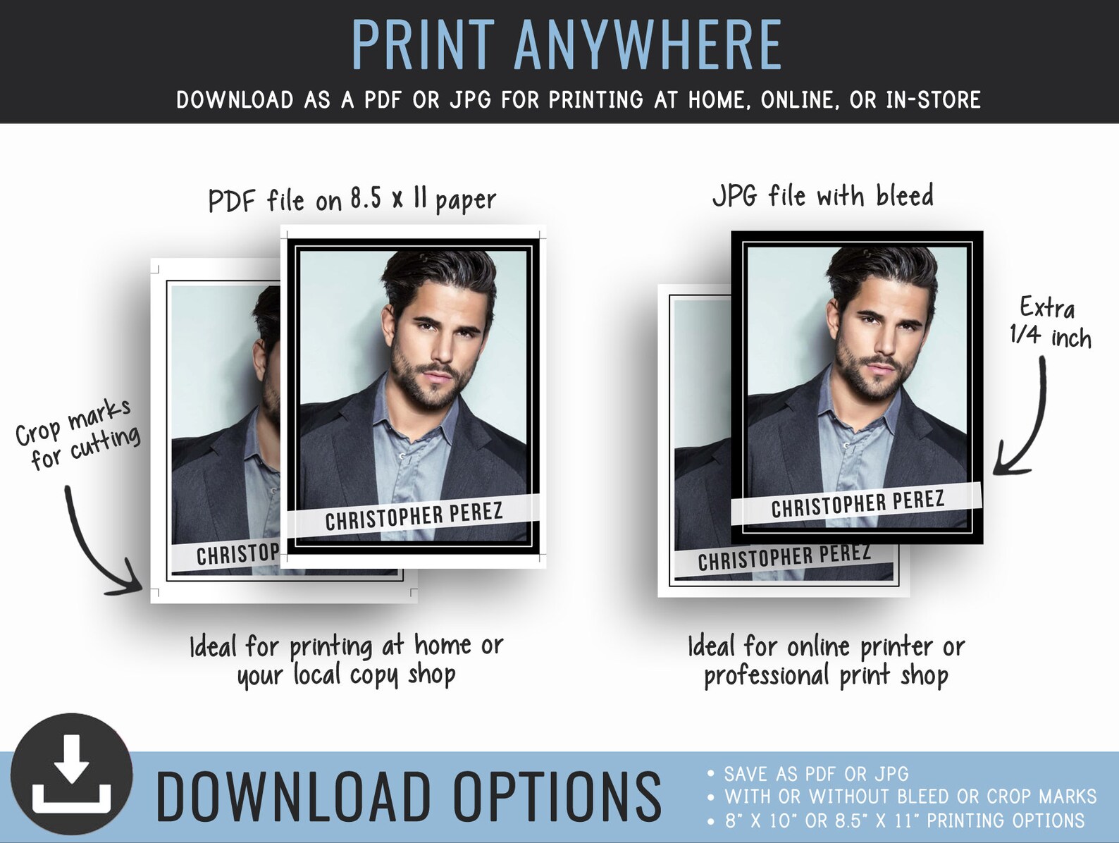Acting Headshot Template | 8x10 Headshot Template | Actor Headshot ...