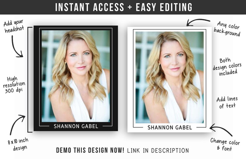 Acting Headshot Template 8x10 Headshot Template Actor - Etsy