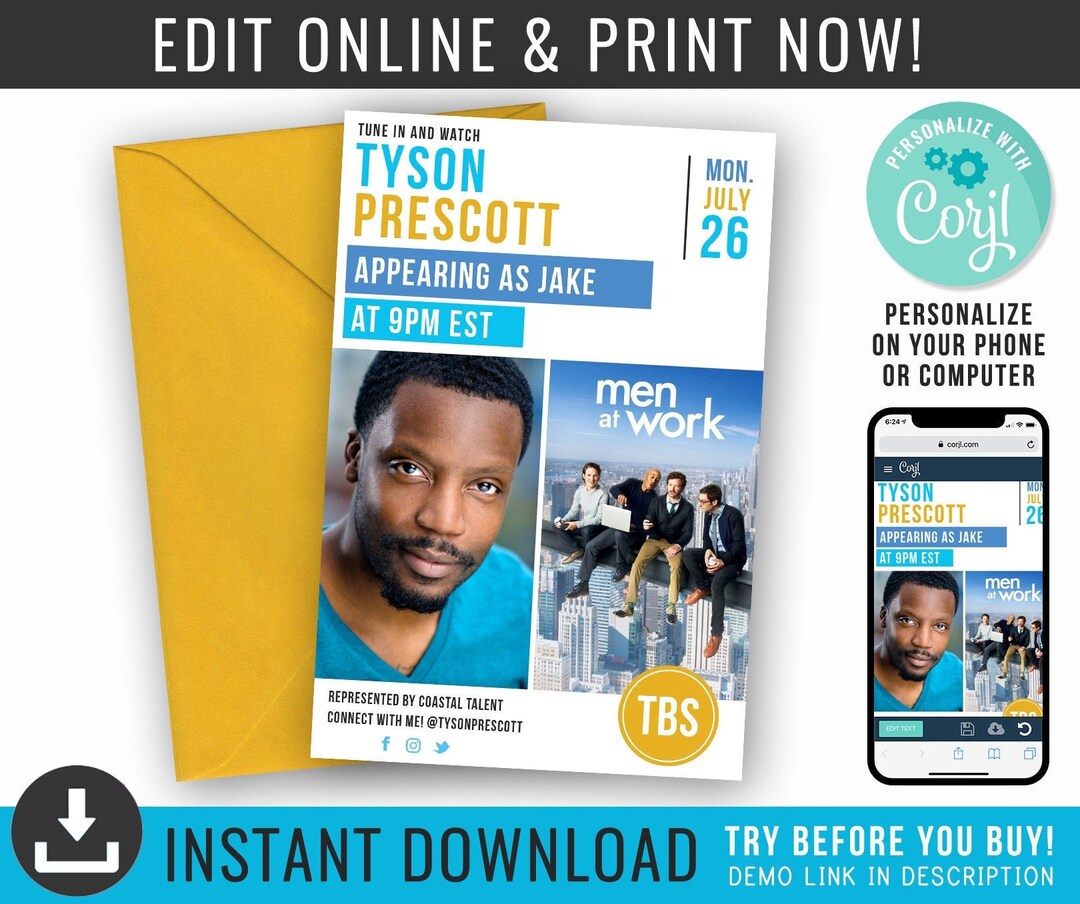 Actor Postcard | 4x6 Postcard for Actors | Headshot Postcard Design ...