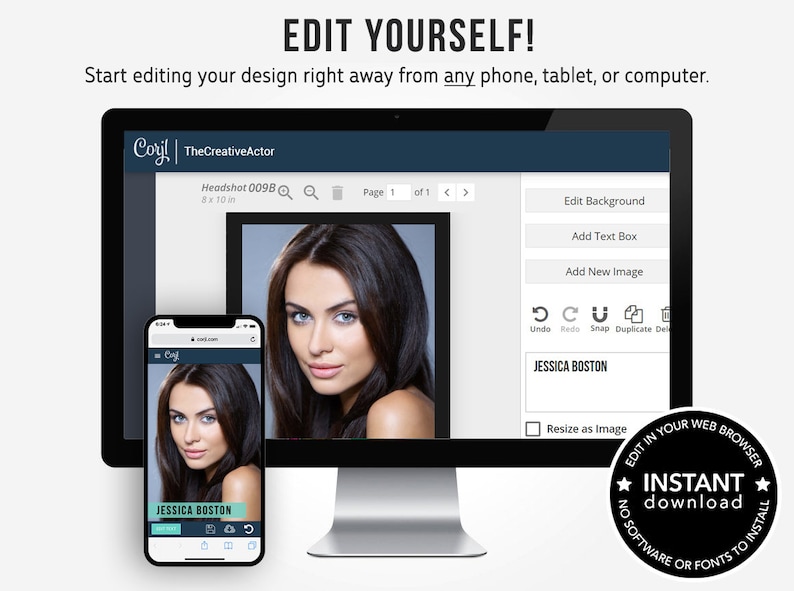 Acting Headshot Template | 8x10 Headshot Template | Actor Headshot ...